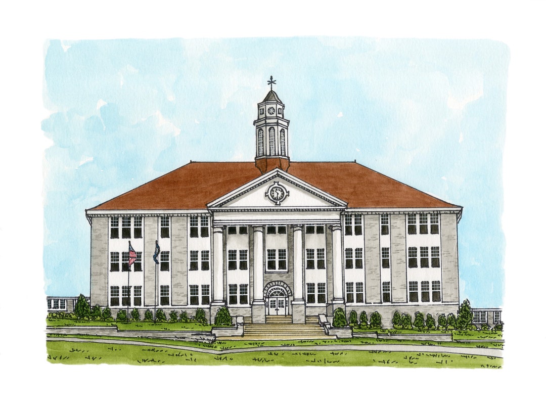 James Madison University Wilson Hall Watercolor Print - Etsy