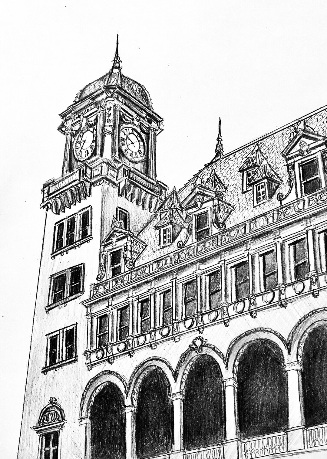 Main St. Station Drawing Print - Etsy