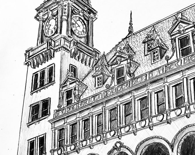 Main St. Station Drawing Print - Etsy