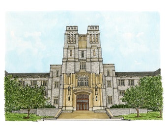 Burruss Hall Virginia Tech - Etsy
