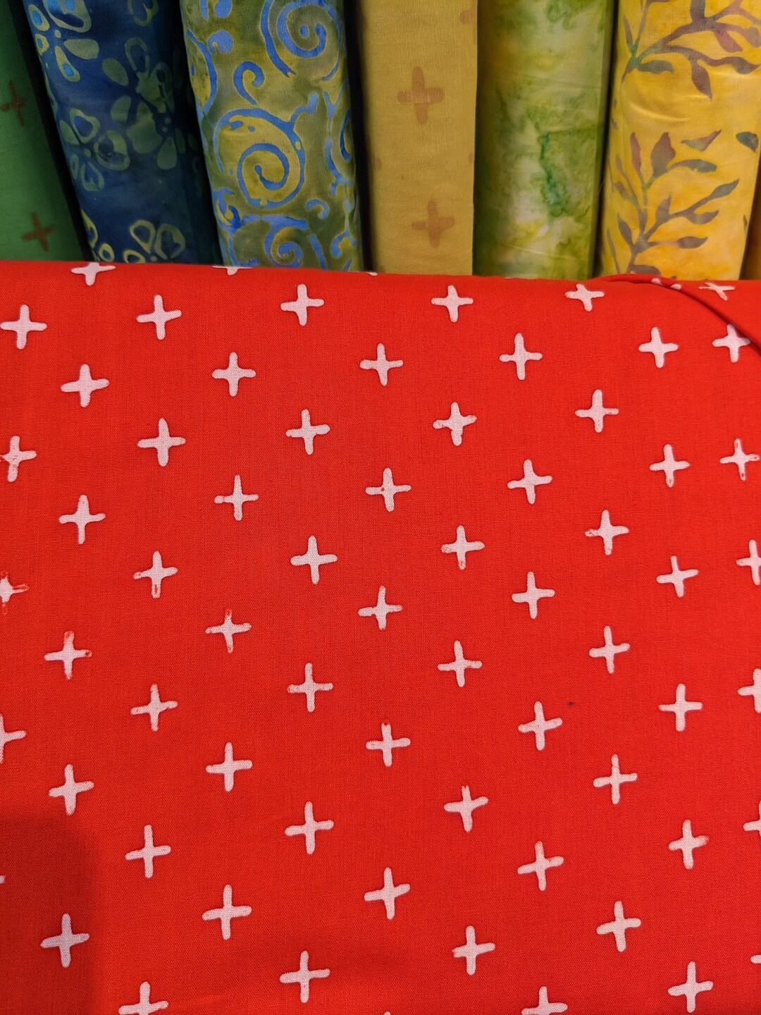 Pulsar rocket Red Batik A Handcrafted Collection by Alison Glass - Etsy