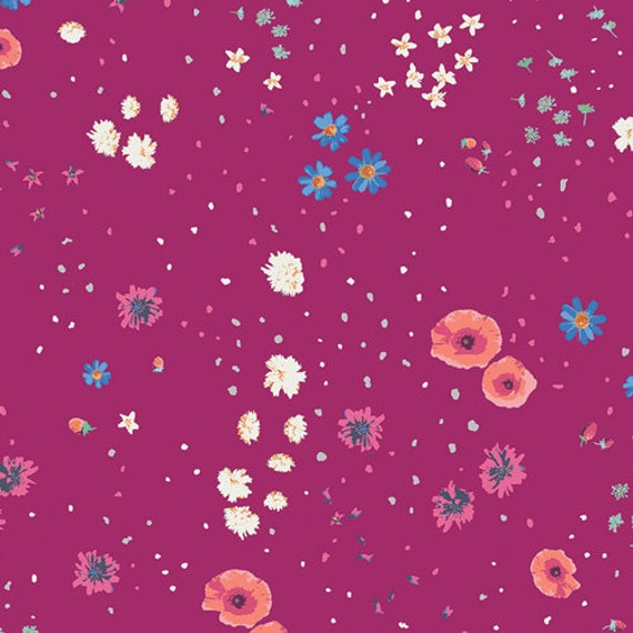 Coastal Garden Violet art Gallery Fabrics - Etsy