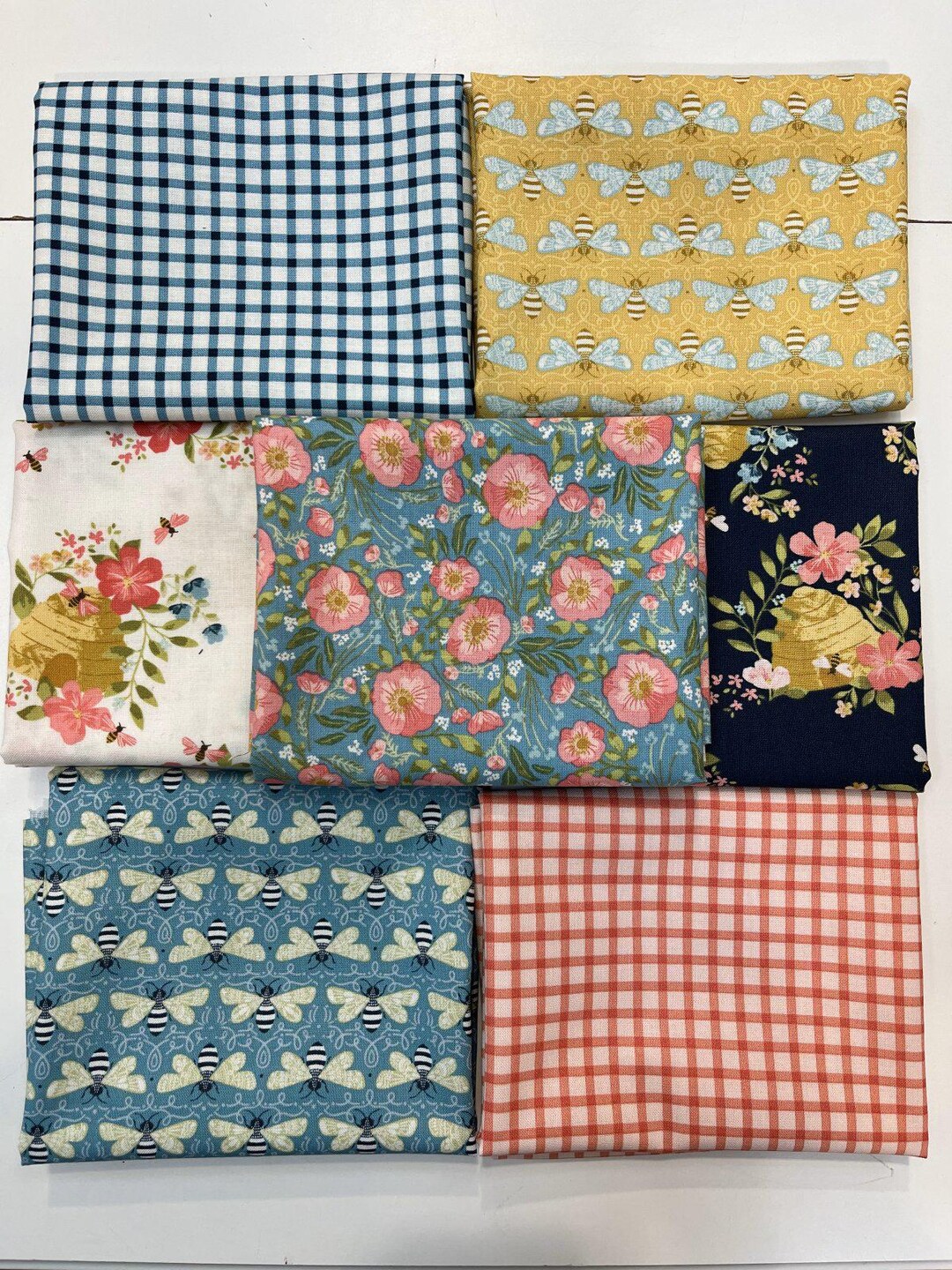 Honeycomb Hill Blue Fat Quarter 7 Pack by Riley Blake - Etsy