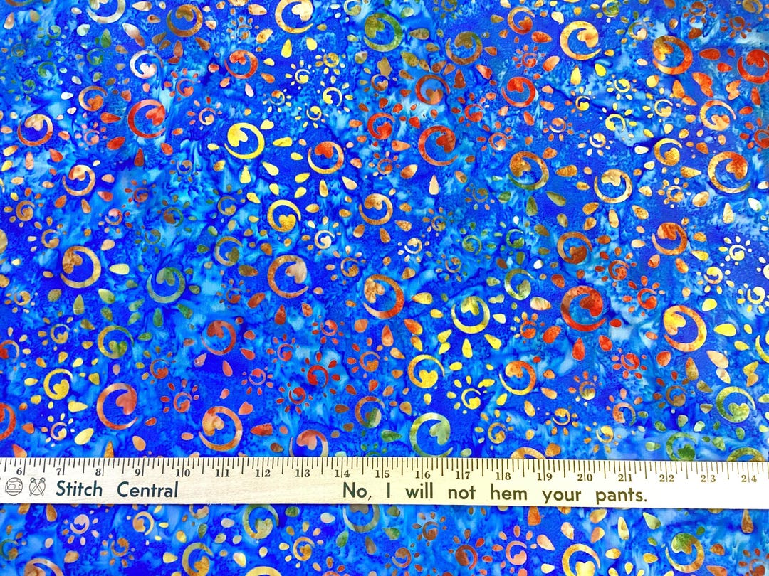 Batiks Places You'll Go Denim Blue Bijou - Modern Batik Quilting Cotton ...