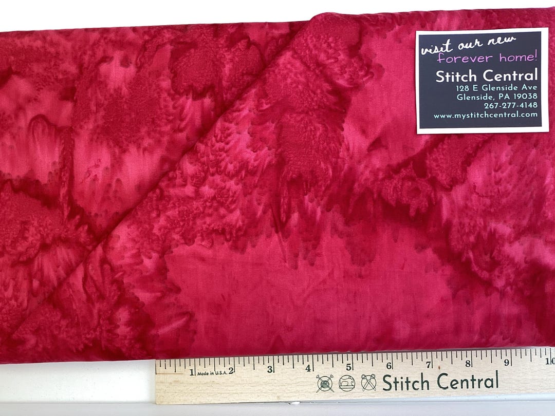 Cardinal 1895 Bali Batik Watercolor - Red Semi Solid Batik - Etsy