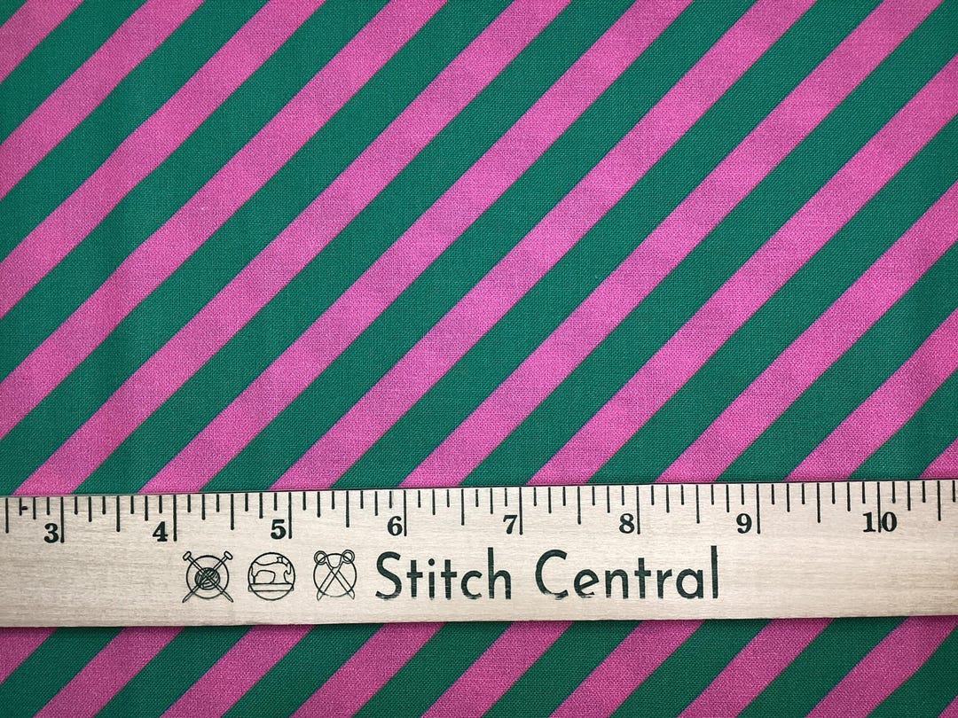 Fandango Vintage Stripe - Dear Stella - Pink and Green Diagonal Stripe ...