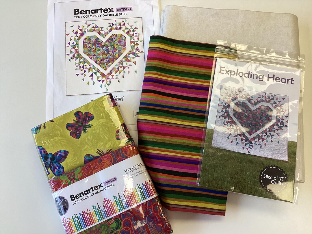 True Colors- Exploding Heart Quilt Kit - Etsy