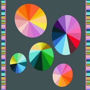 Dark Teal Color Wheel Panel by Annabel Wrigley 35" X 44" - Etsy