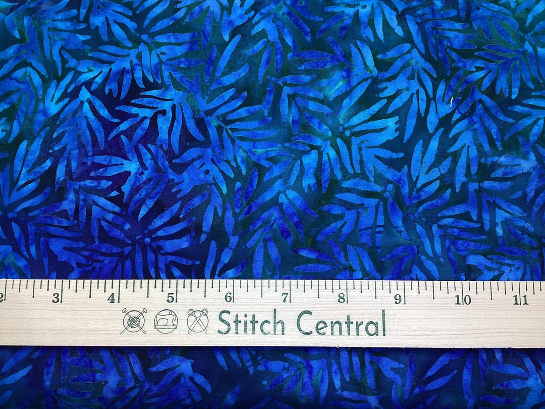 Bamboo Leaves Seascape Blue Batik Fabric: 100% Quilting Cotton - Etsy