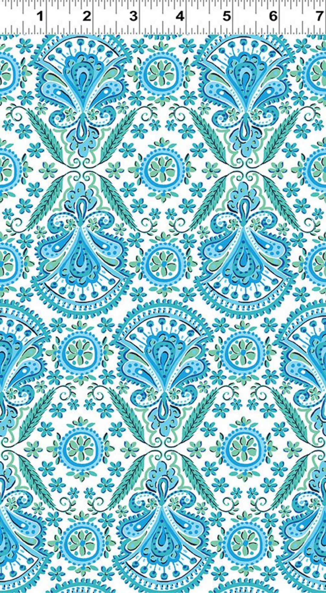 Tuli Fabric Blue Stylized Floral by Ellen Crimi-trent - Etsy