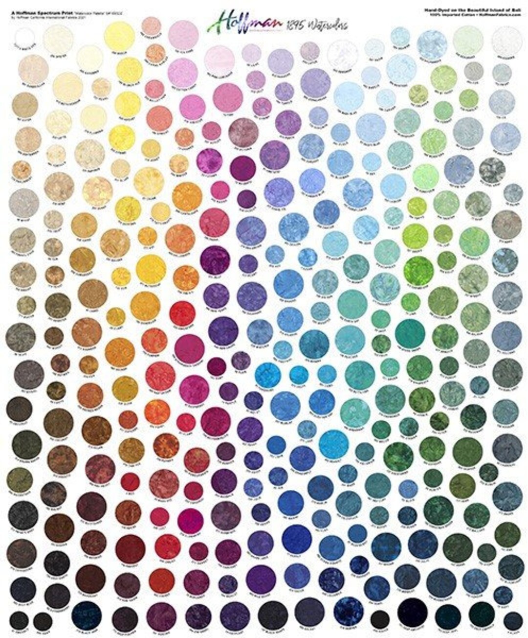 1895 Spectrum Print "color Card" - Panel 36" X 44" - Spectrum Swatches ...