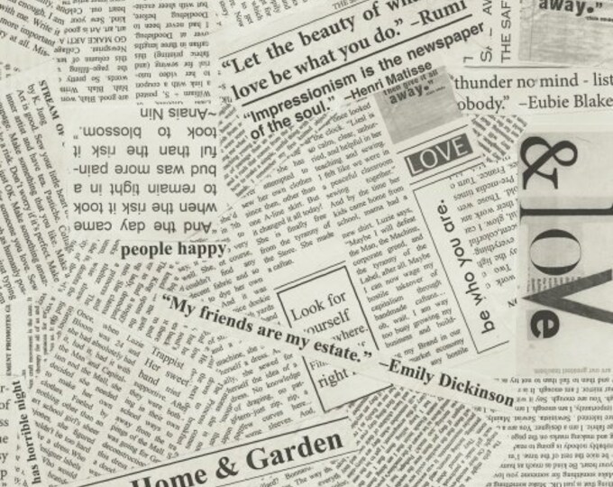 Story Newsprint Fabric by Carrie Bloomston - Etsy