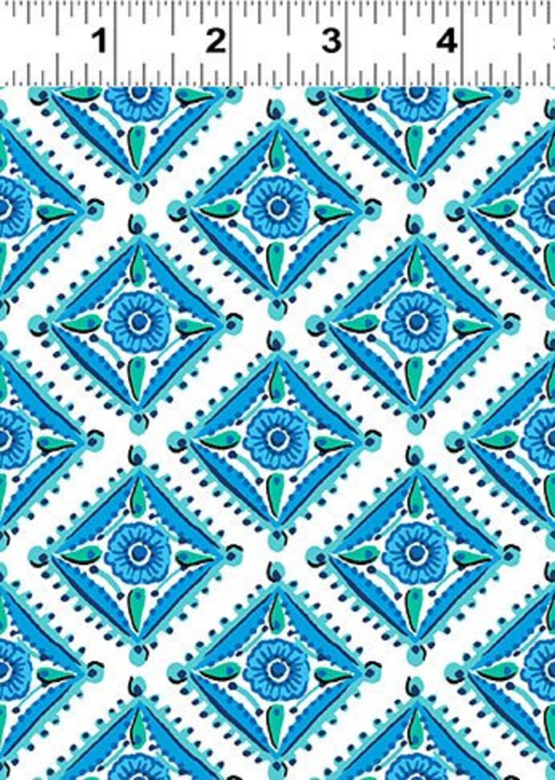 Tuli Fabric - Blue Tile - by Ellen Crimi-trent - Etsy