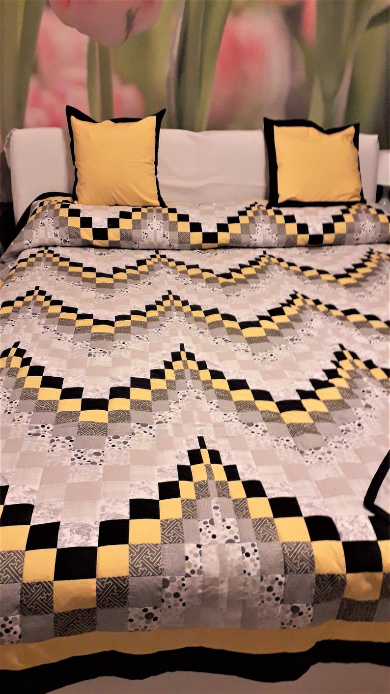 1 Quilts Handmade Modern Patchwork Quilt Geometric Quilt - Etsy