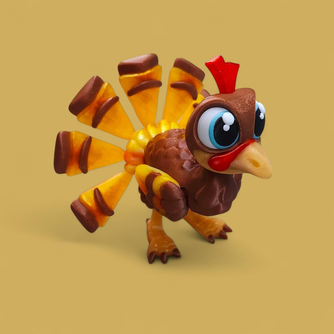3D Printed Articulating / Moving Parts TURKEY 5.3" Tall X 6.3" Wide - Etsy