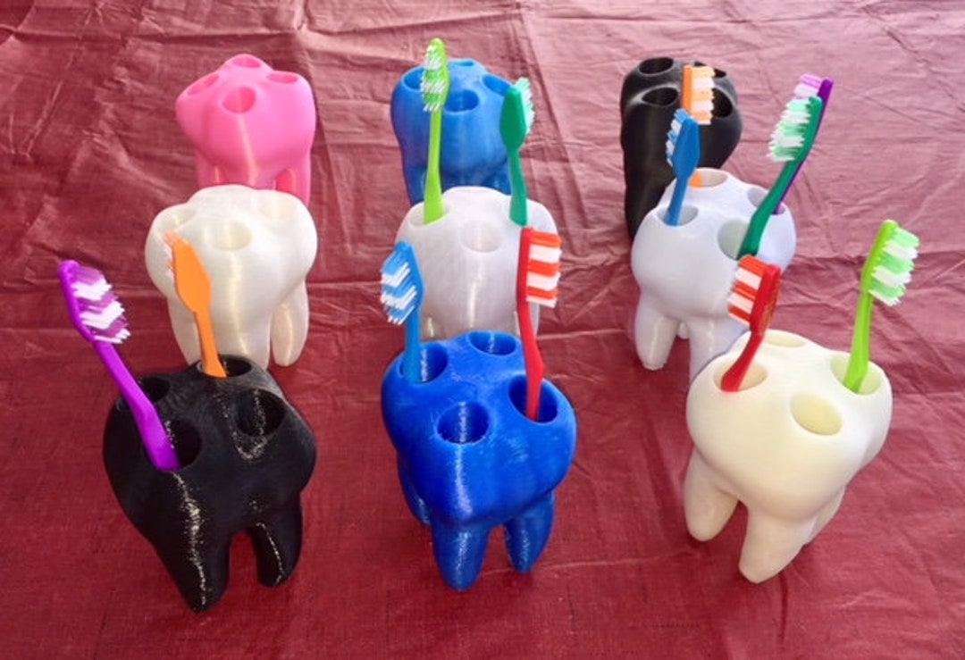 3D Printed Toothbrush Holder Tooth, Glow in the Dark, Various Colors ...