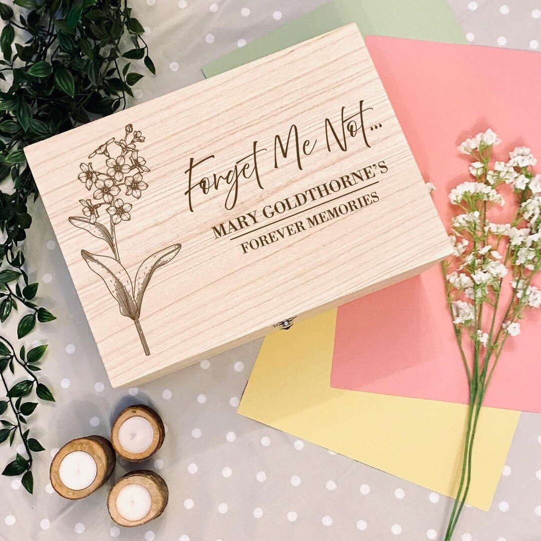 Dementia Memory Box - Forget Me Not - Personalised Wooden Engraved ...