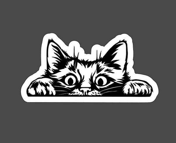 Cat Sticker Cat Decal Cat Car Sticker Cat Peeking Decal | Etsy