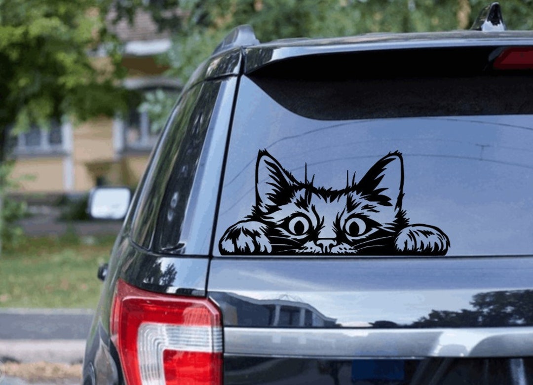 Cat Sticker | Cat Decal | Cat Car Sticker | Cat Peeking Decal | Cat ...