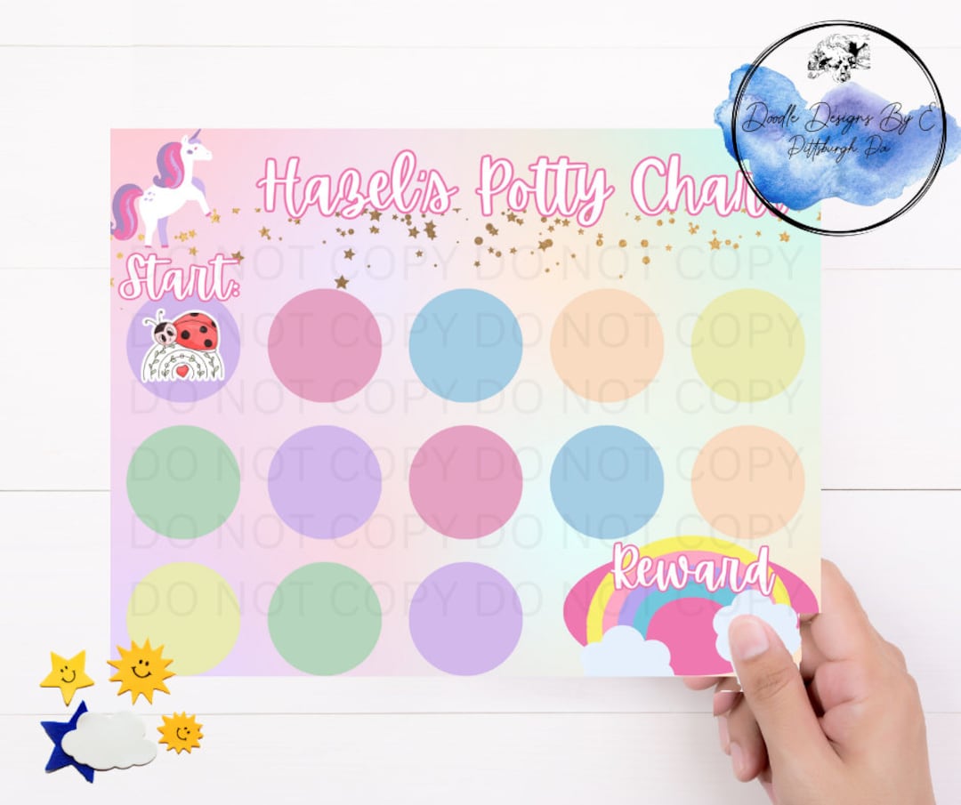 Unicorn Potty Chart Digital Download Unicorn Digital File Potty ...