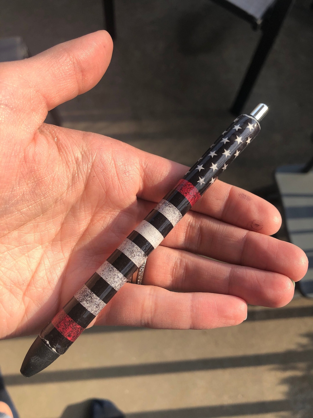 Firefighter Pen | Thin Red Line Pen | Fireman | Firefighter Gift |epoxy ...