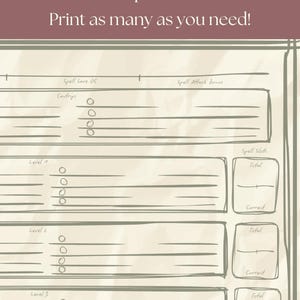 Printable Dnd Character Sheet, Spell Tracker, Hand-drawn, Journal ...