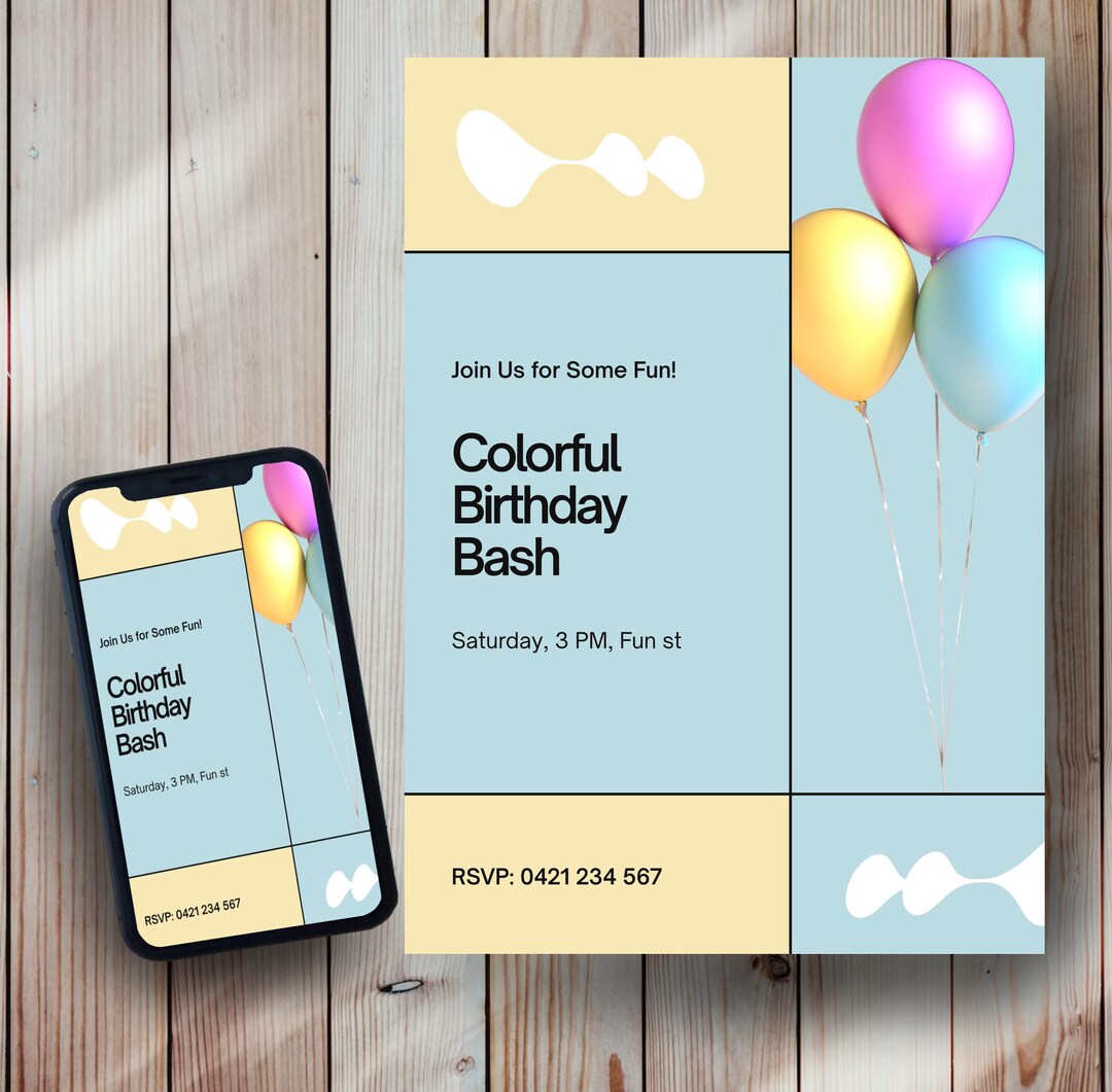 Editable Birthday Invitation Template: 5x7 Printable (CANVA) - Etsy