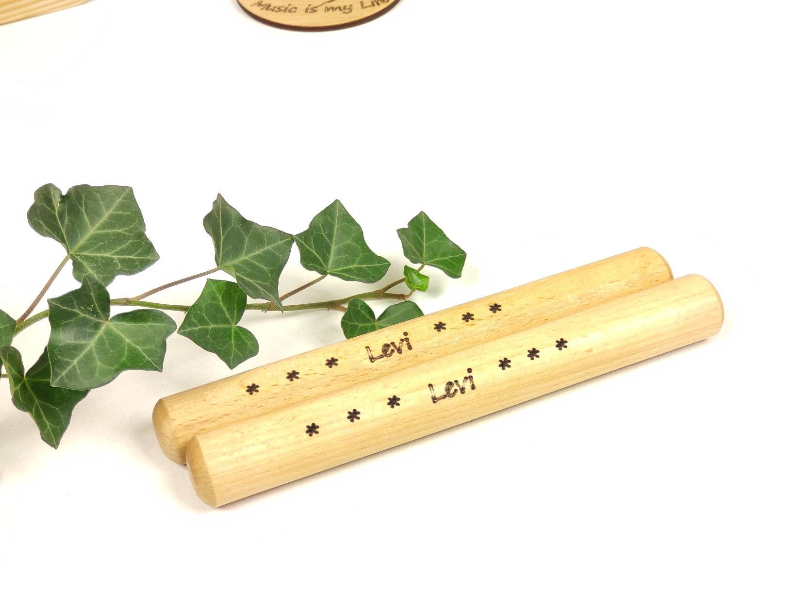 Personalised Wooden Clave Set of 5 pair Rhythm Sticks | Etsy