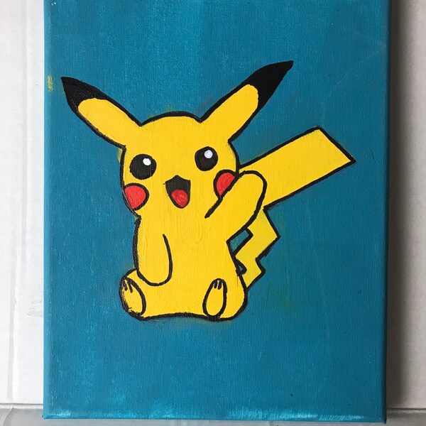 Pikachu Paint Painting - Etsy