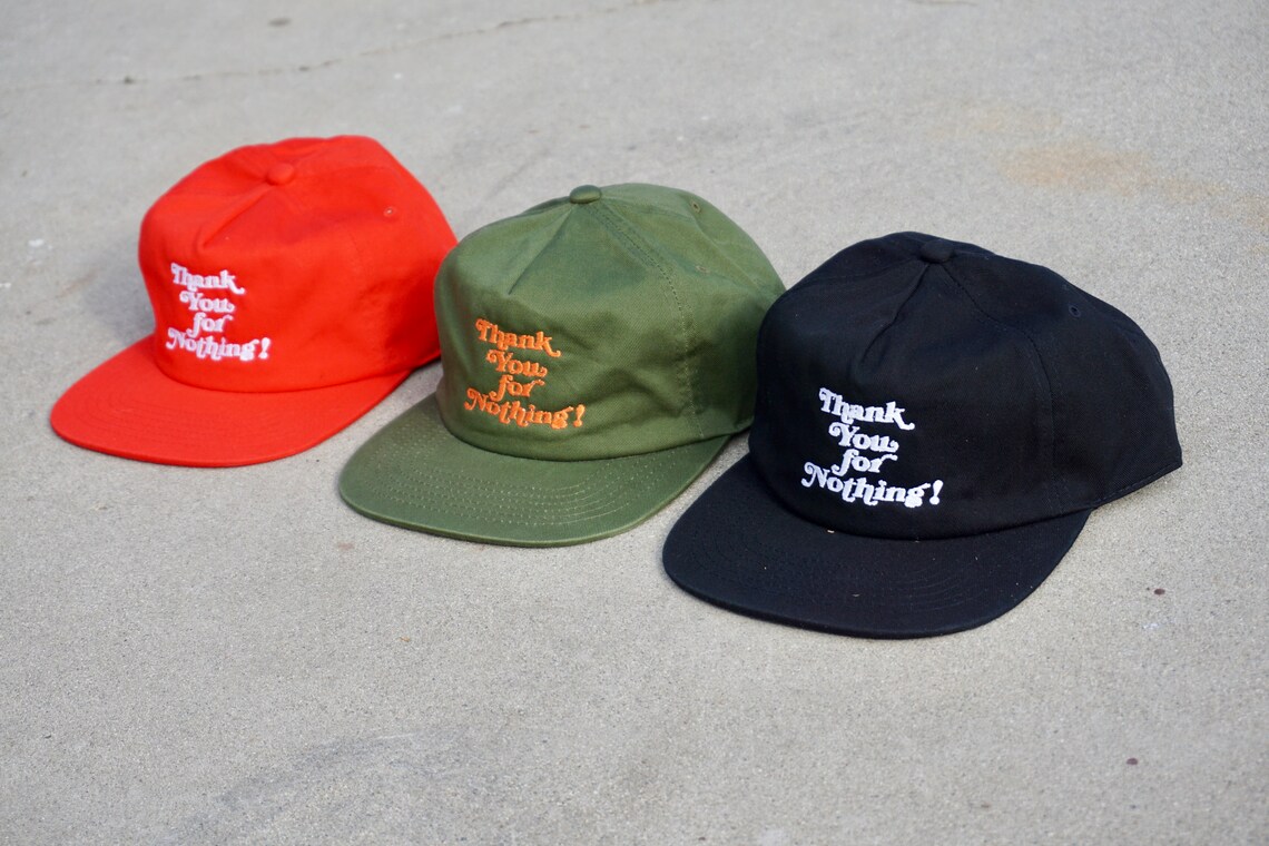 Thank You for Nothing Embroidered Snapback 5 Panel Hat - Etsy