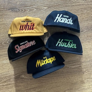 Customizable 5 Panel Unstructured Custom City Vintage Font Hat Script ...