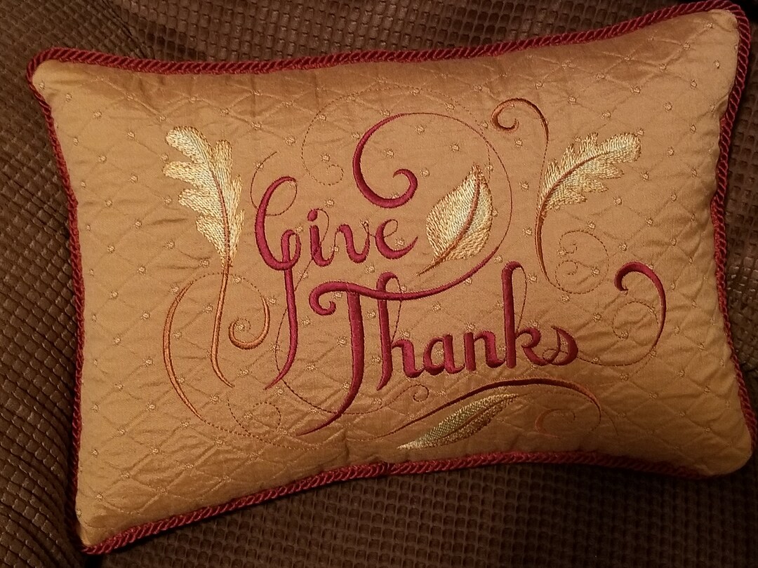 Give Thanks Fall Pillow - Etsy