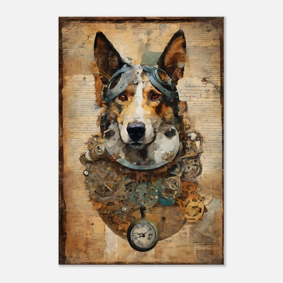 A Clockwork Dog - Canvas Print - Etsy