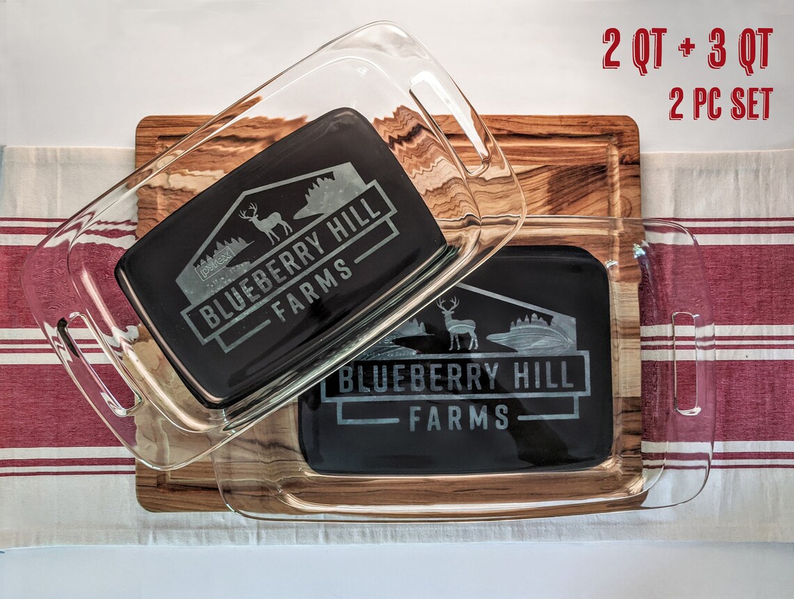 Square 8x8 Custom Etched Glass Dish Pyrex Baking Dish | Etsy