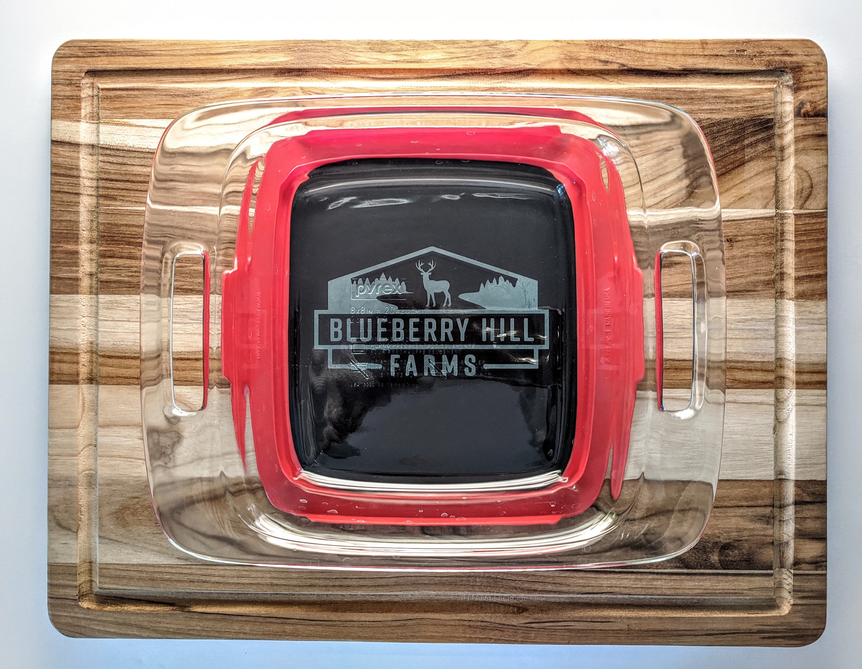 Square 8x8 Custom Etched Glass Dish, Pyrex Baking Dish, Glass Storage ...