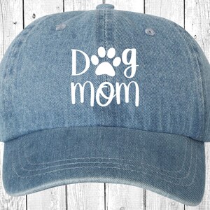 Dog Mom Paw Denim Dad Hat Baseball Cap Unstructured, Dog Mom Hat, Gift ...