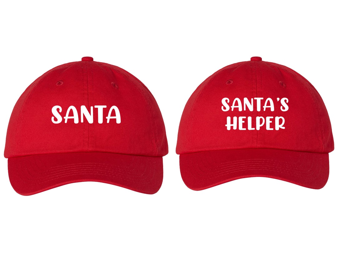 Christmas Hats, Santa & Santa's Helper Baseball Cap Unstructured, Santa ...