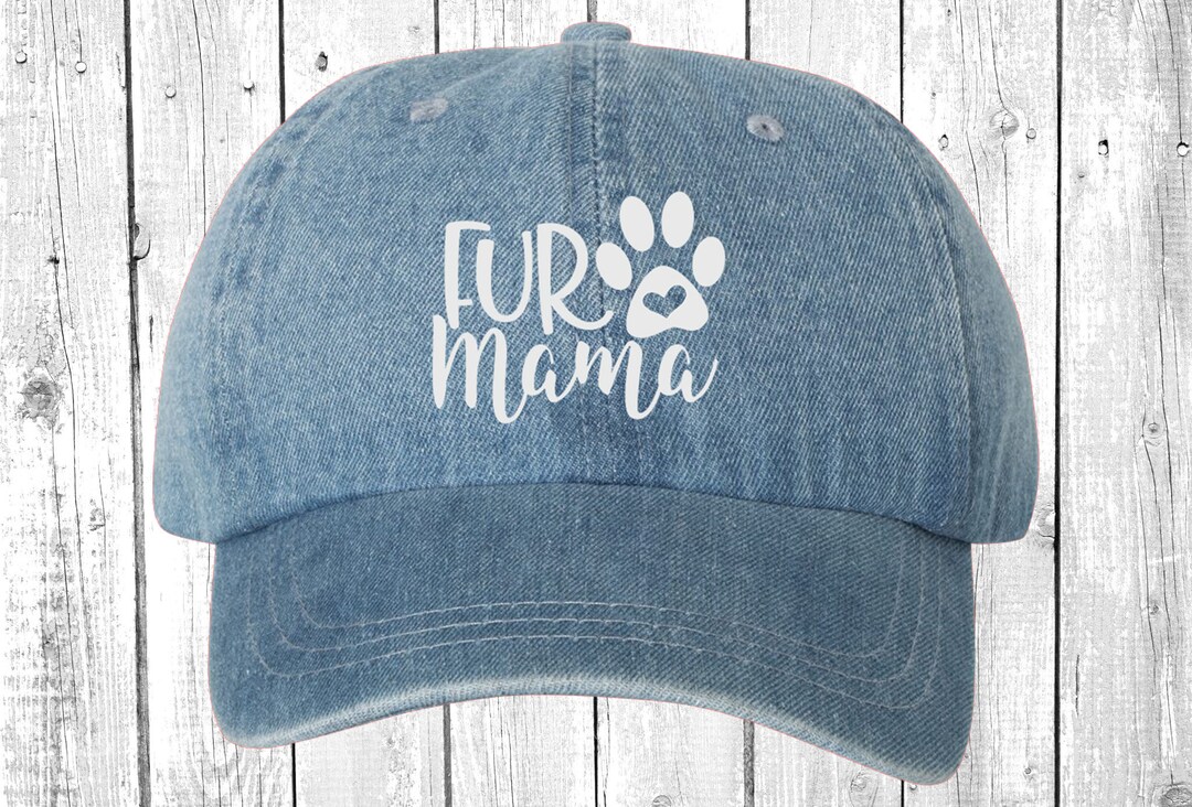 Fur Mama Paw Denim Dad Hat Baseball Cap Unstructured, Dog Mom Hat, Gift ...