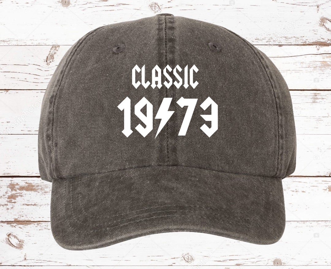 50th Birthday, Classic 1973 Rock Font Pigment Dyed Unstructured ...