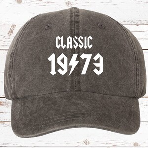 50th Birthday, Classic 1973 Rock Font Pigment Dyed Unstructured ...