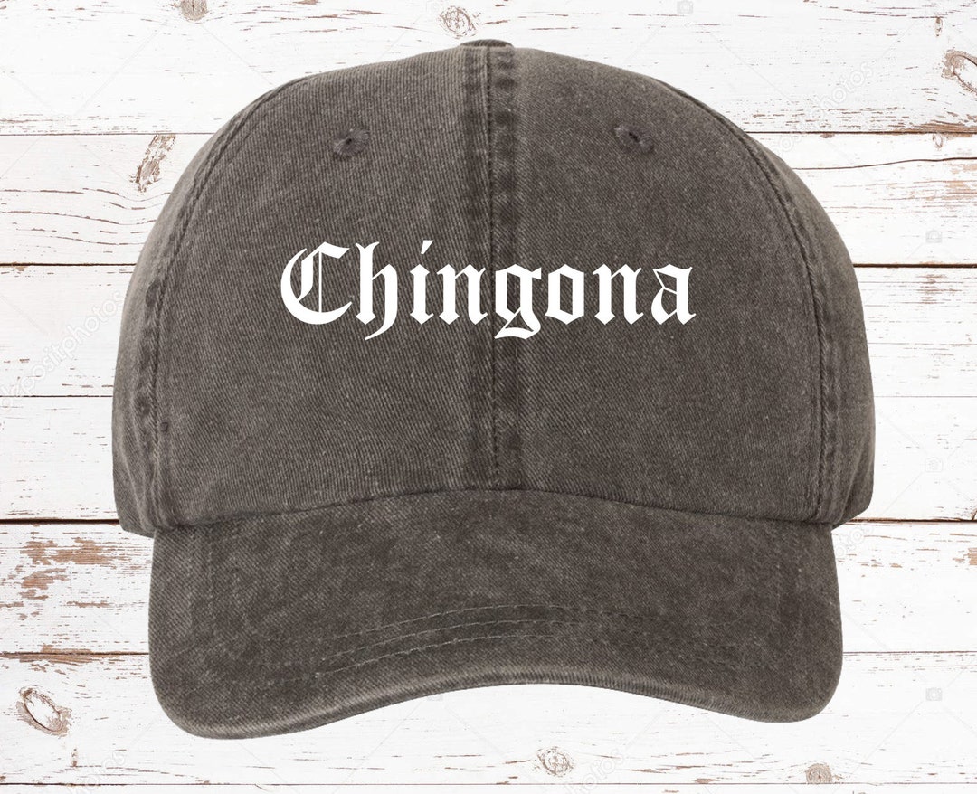 Chingona Old English Dad Hat, Pigment Dyed Unstructured Baseball Cap ...