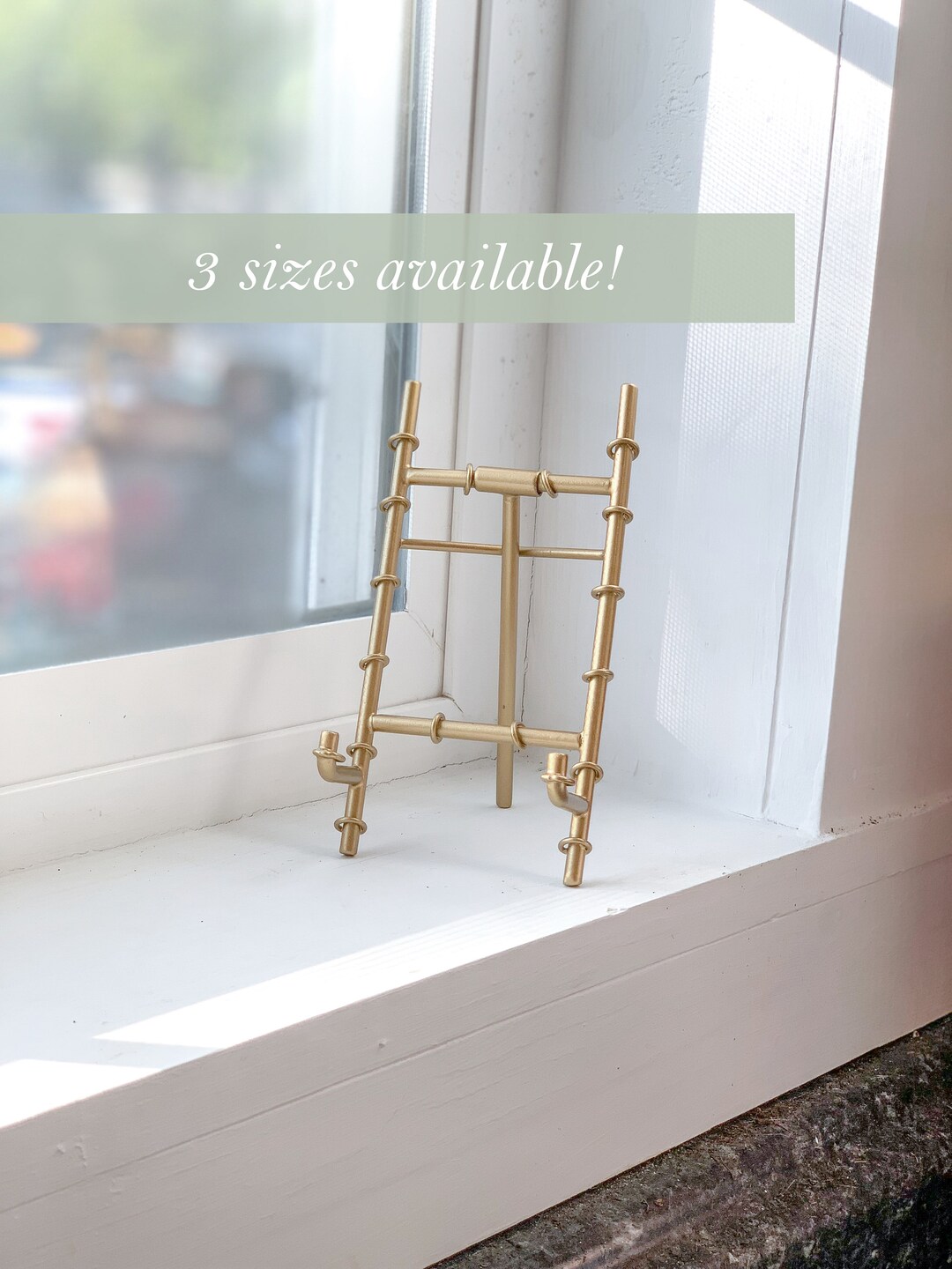 Gold Bamboo Easel 3 Sizes Tabletop Stand Style Metal Tripod Brass Table ...