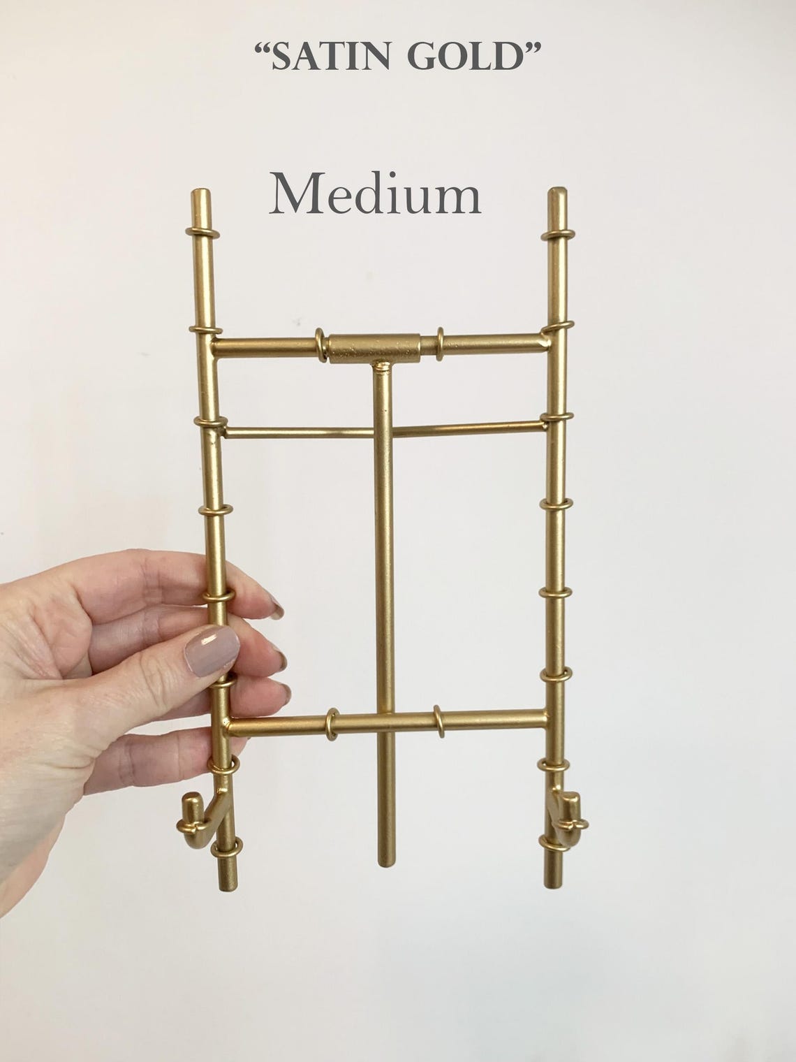 Gold Bamboo Easel Desk Stand 3 Sizes Tabletop Metal Tripod Brass Table ...