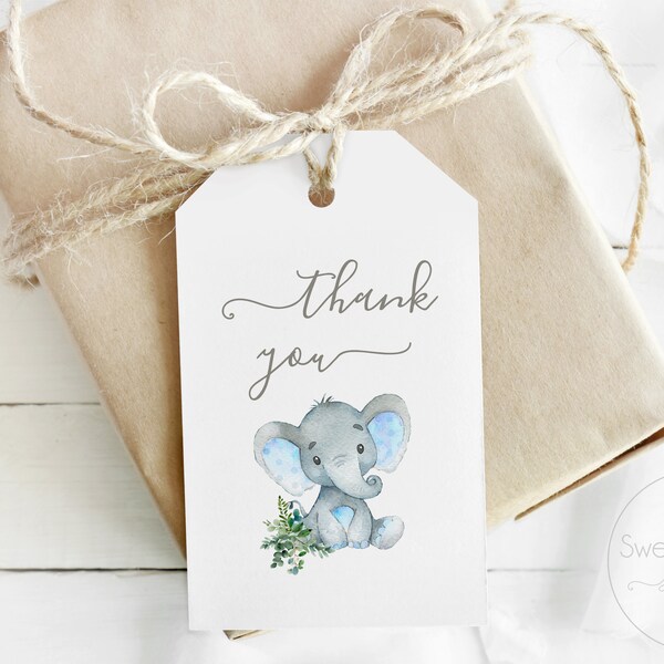 Elephant Favor Tag - Etsy