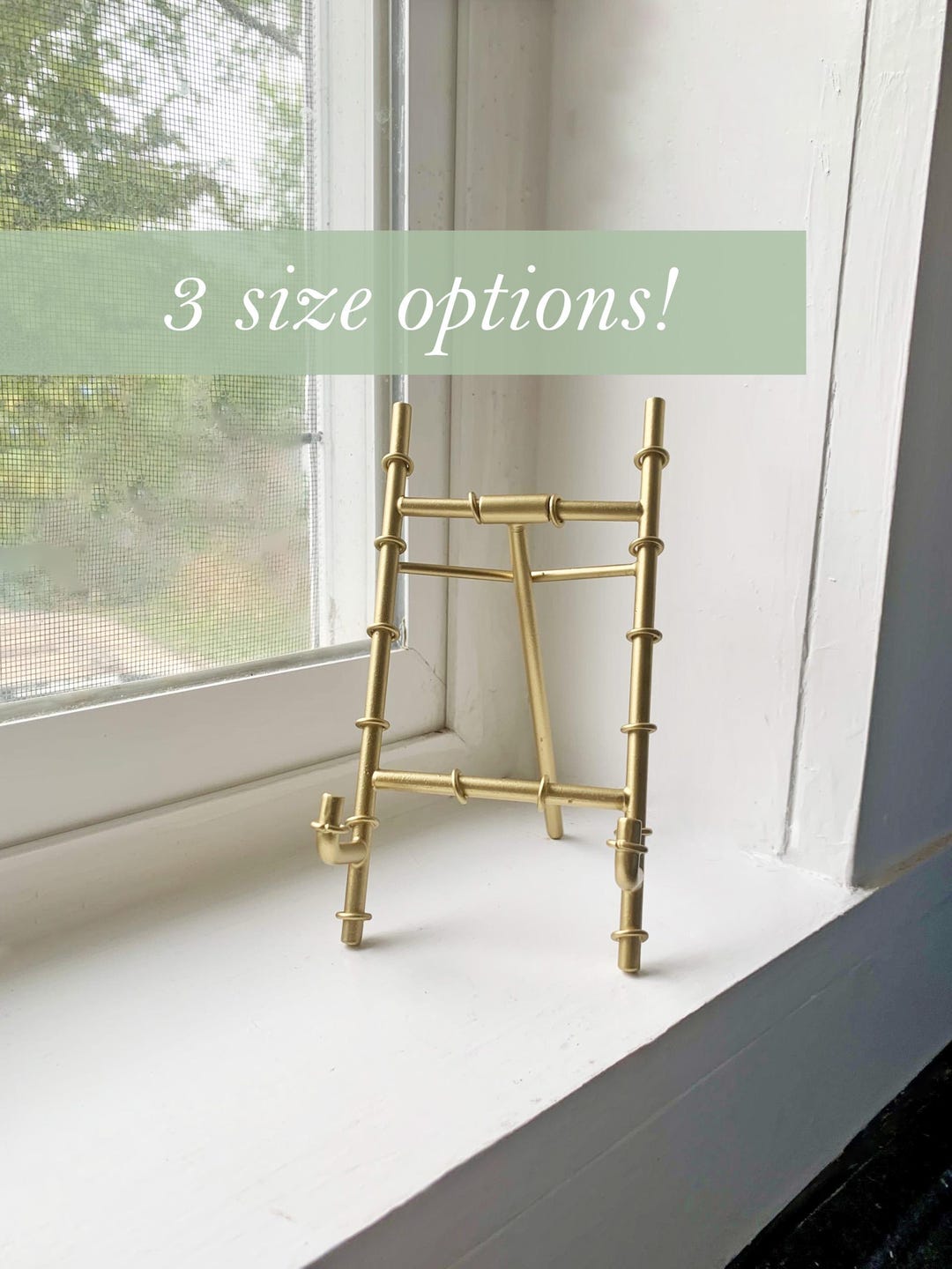 Gold Bamboo Easel Desk Stand 3 Sizes Tabletop Metal Tripod Brass Table ...