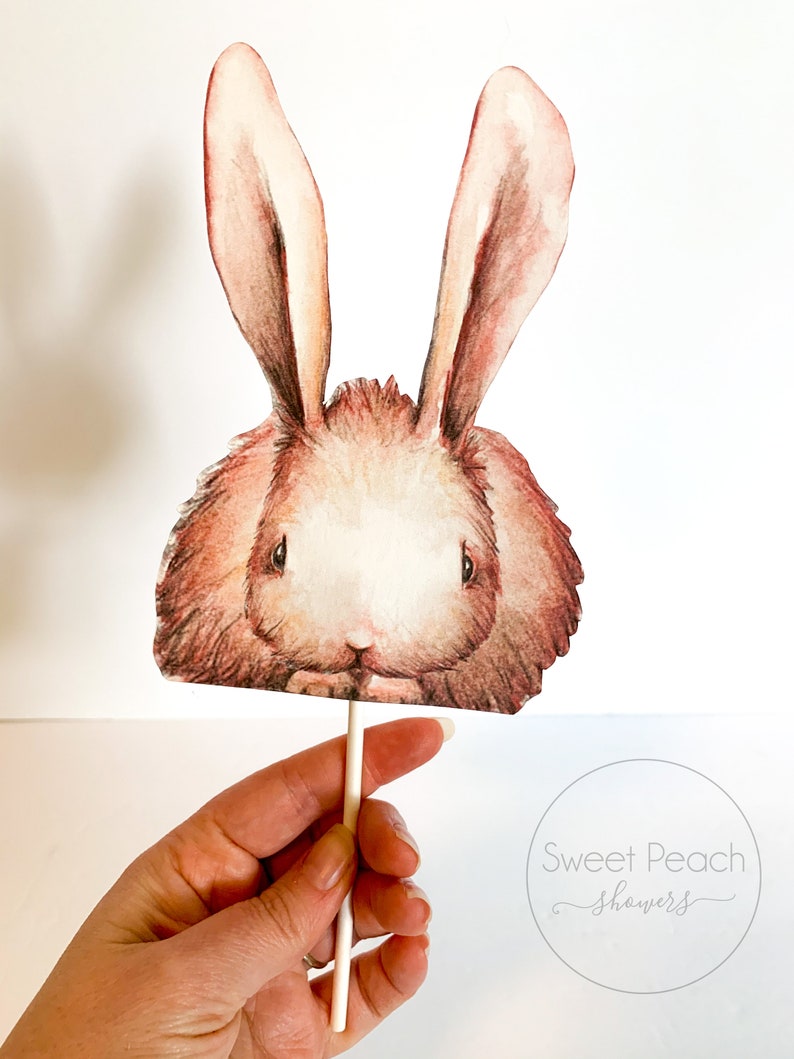 Bunny Rabbit Cake Topper Woodland Baby Shower Decor Birthday - Etsy