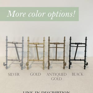 Antiqued Gold Bamboo Easel Desk Stand 3 Sizes Tabletop Metal Tripod ...
