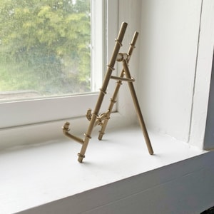 Antiqued Gold Bamboo Easel Desk Stand 3 Sizes Tabletop Metal Tripod ...