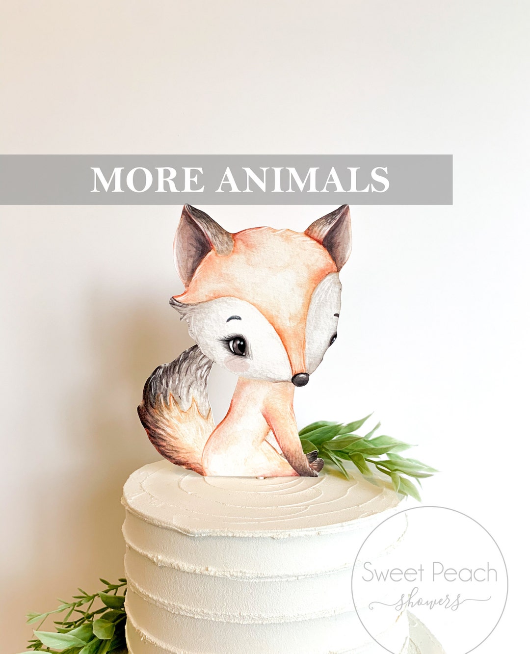 Fox Woodland Cake Topper Baby Shower Decor Cake Nursery - Etsy