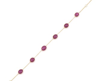 Bezel Set Ruby Bracelet - Etsy